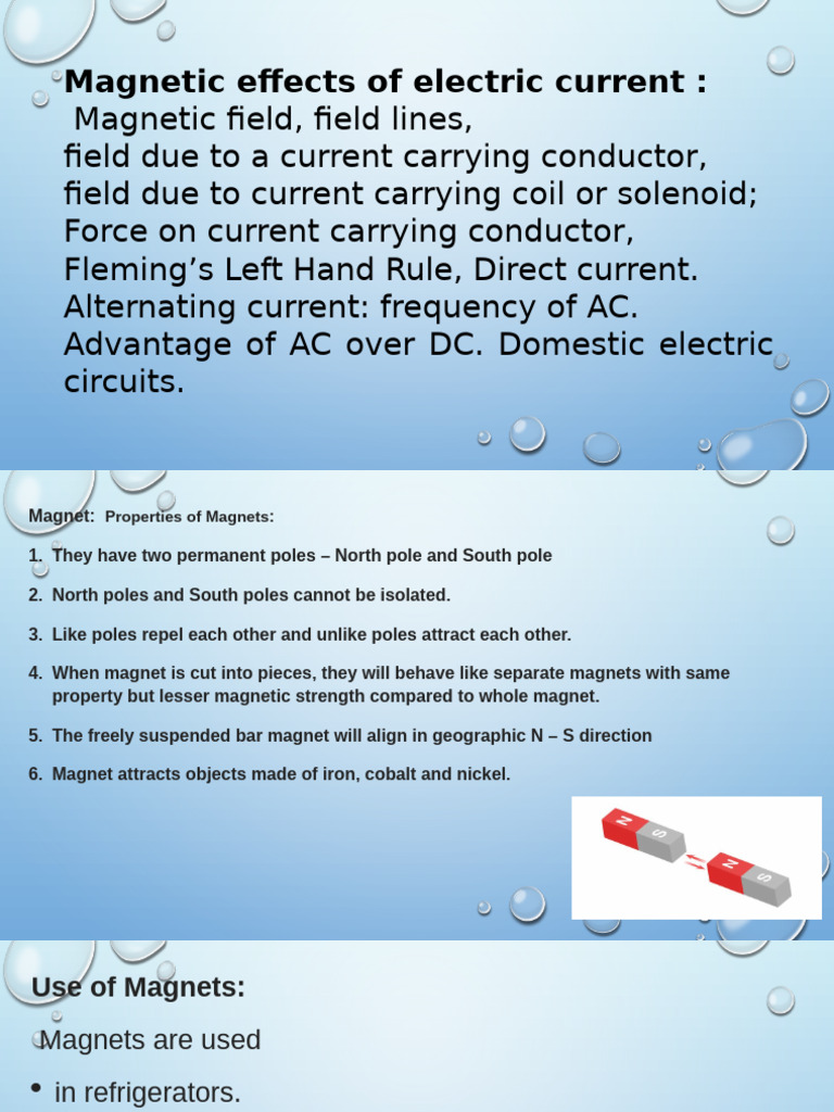 Grade 10 - Magnetic Effects of Electric Current | PDF | Magnetic Field ...