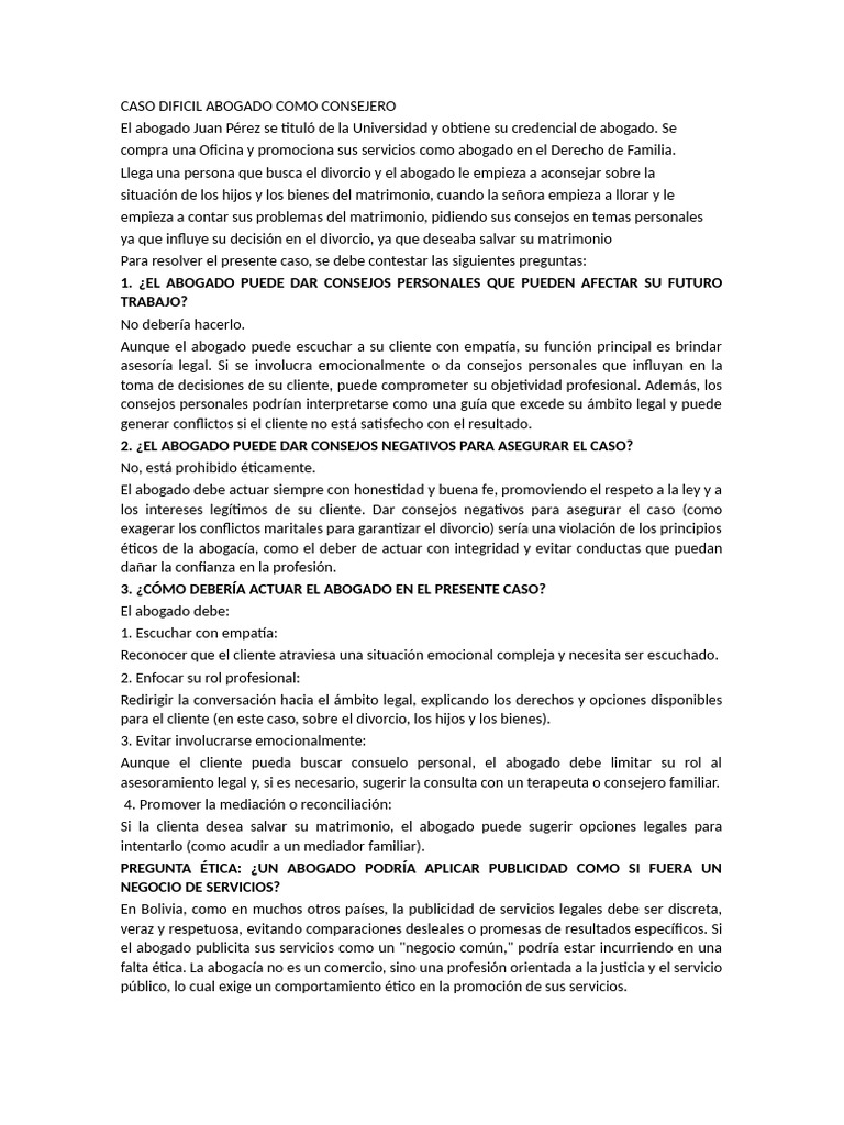 Caso 9 Resuelto | PDF | Abogado | Mediación