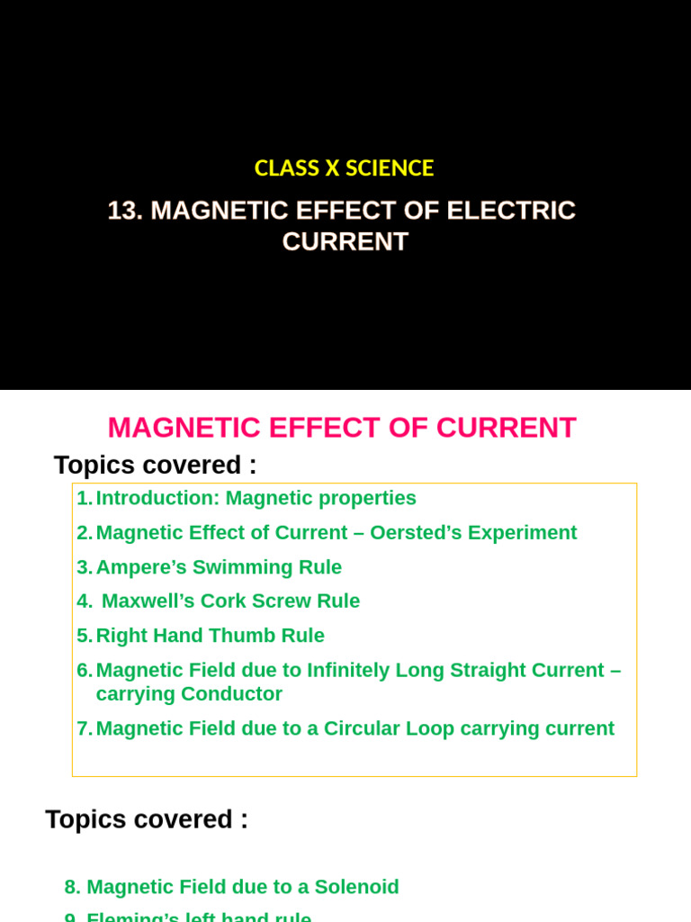 Magnetic Effects of Electric Current | PDF | Magnetic Field ...