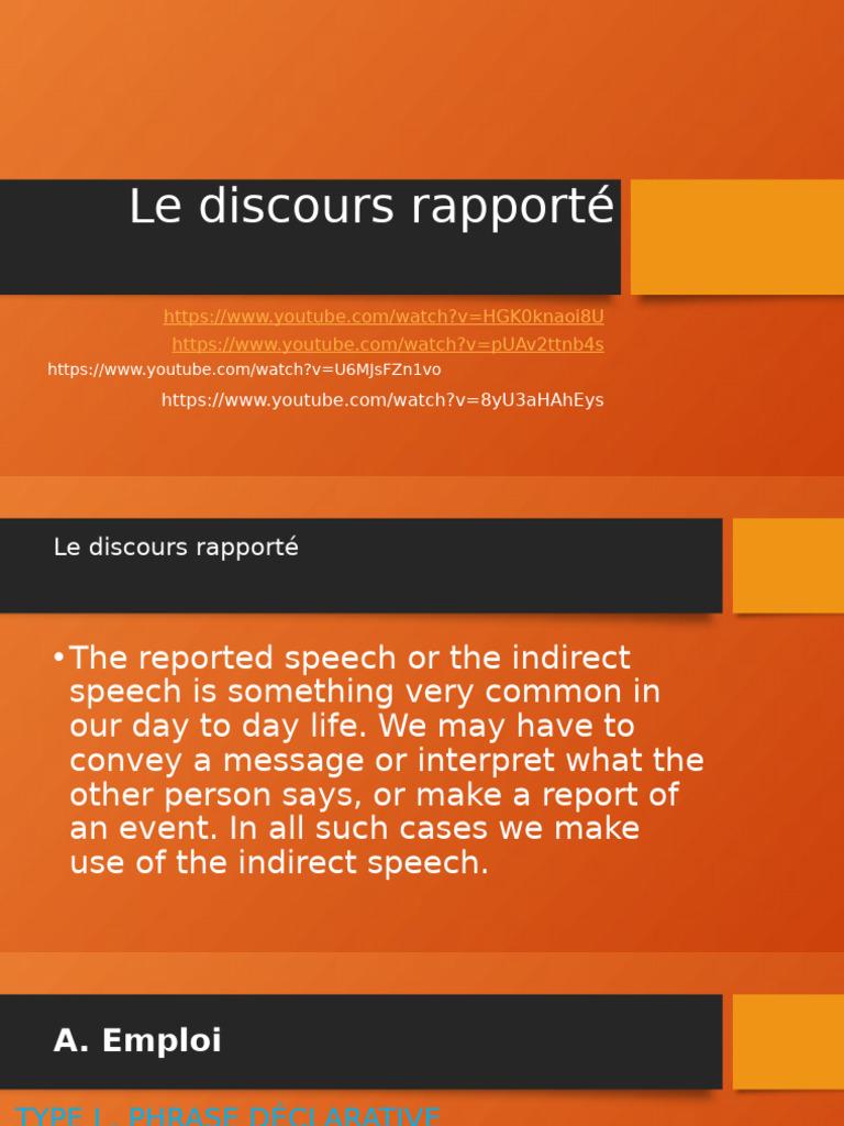 DISCOURS RAPPORTE | PDF | Phrase | Verbe
