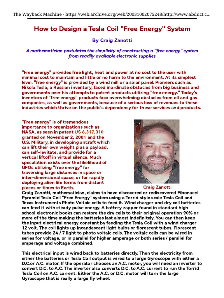 How to Design a Tesla Coil Free Energy System | PDF | Direct Current ...