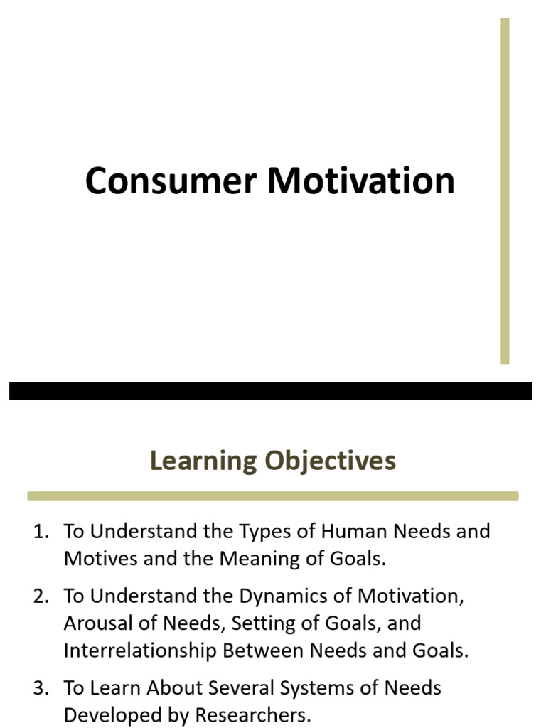 Consumer Motivation | PDF | Motivational | Motivation