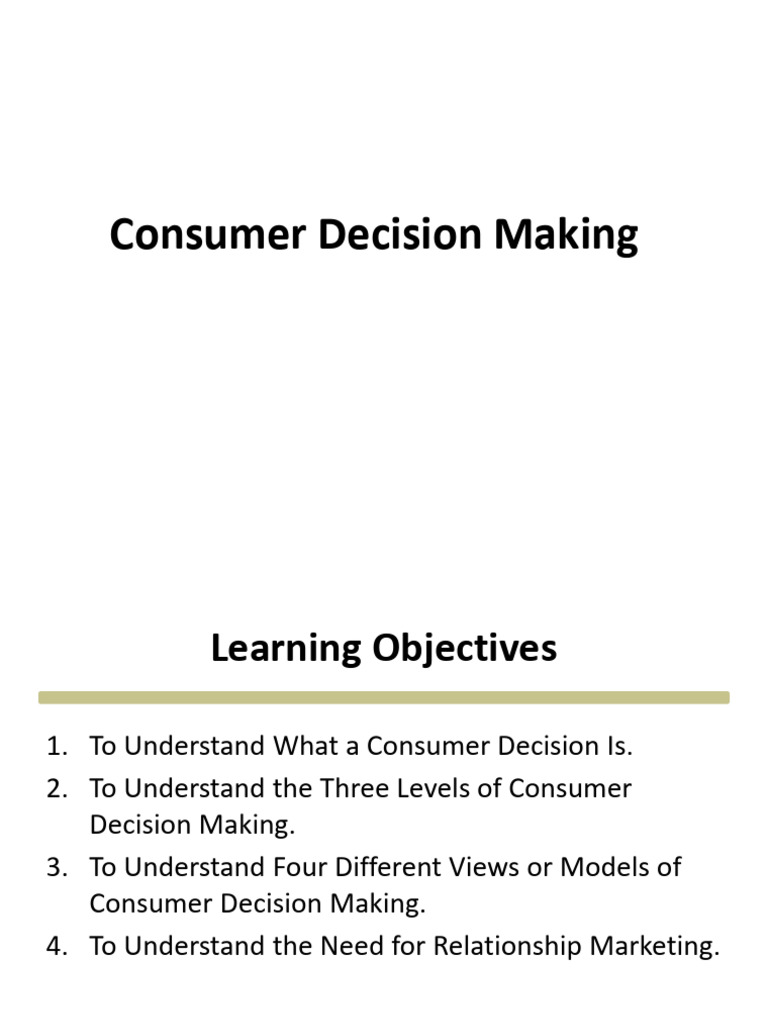 Understanding Consumer Decision Making | PDF | Decision Making | Brand