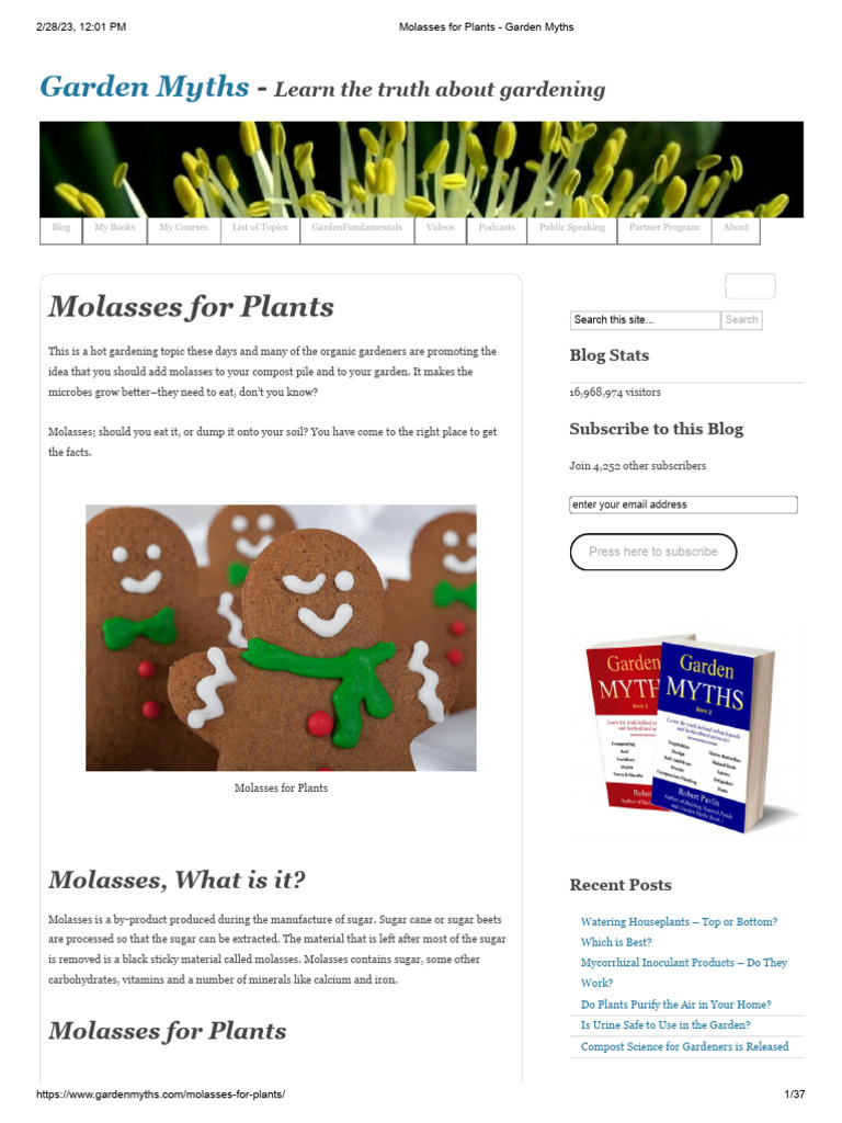 Molasses For Plants - Garden Myths | PDF | Compost | Soil