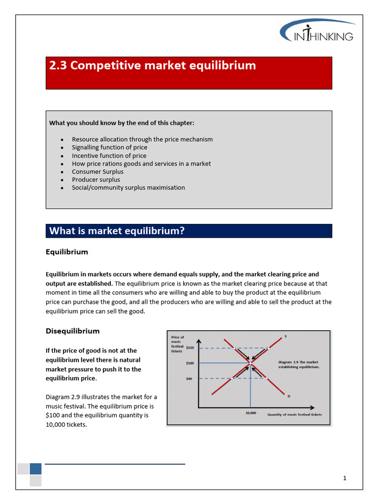 Market Equilibrium and Price Functions | PDF | Economic Equilibrium ...