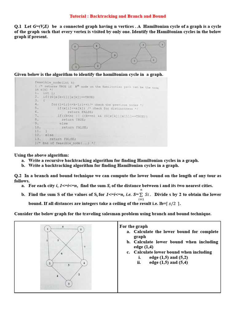 Tutorial _ Backtracking and Branch and Bound | PDF