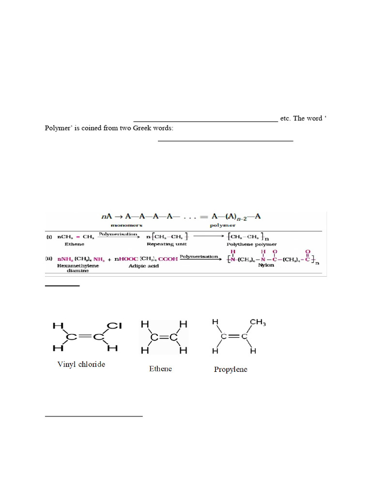 Polymer Pdf Polymers Polymerization
