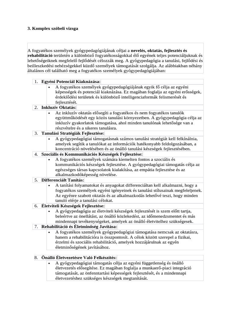 Komplex Szóbeli Vizsga | PDF