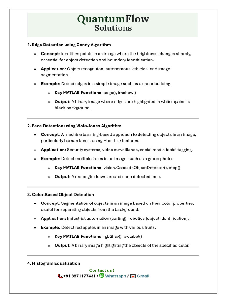 Image Processing Using Matlab Project List QuantumFlow | PDF | Data Compression | Image Segmentation