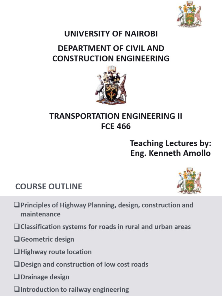 FCE 446 - Transportation Engineering II - 1-2 | PDF | Environmental ...