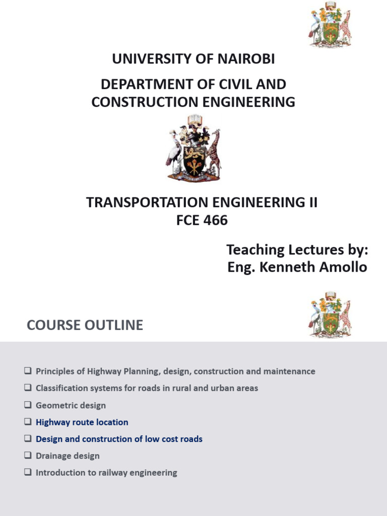 FCE 446 - Transportation Engineering II - 4-5 | PDF | Road | Road Surface