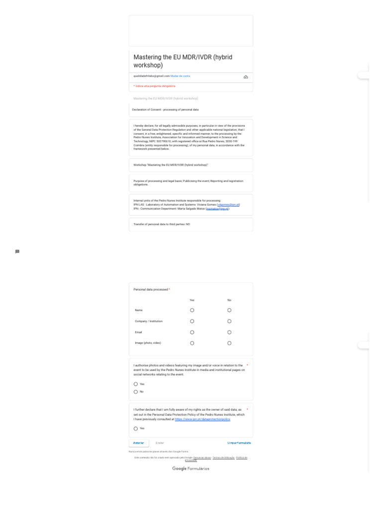 Mastering the EU MDR_IVDR (hybrid workshop)_formulário exemplo para ...