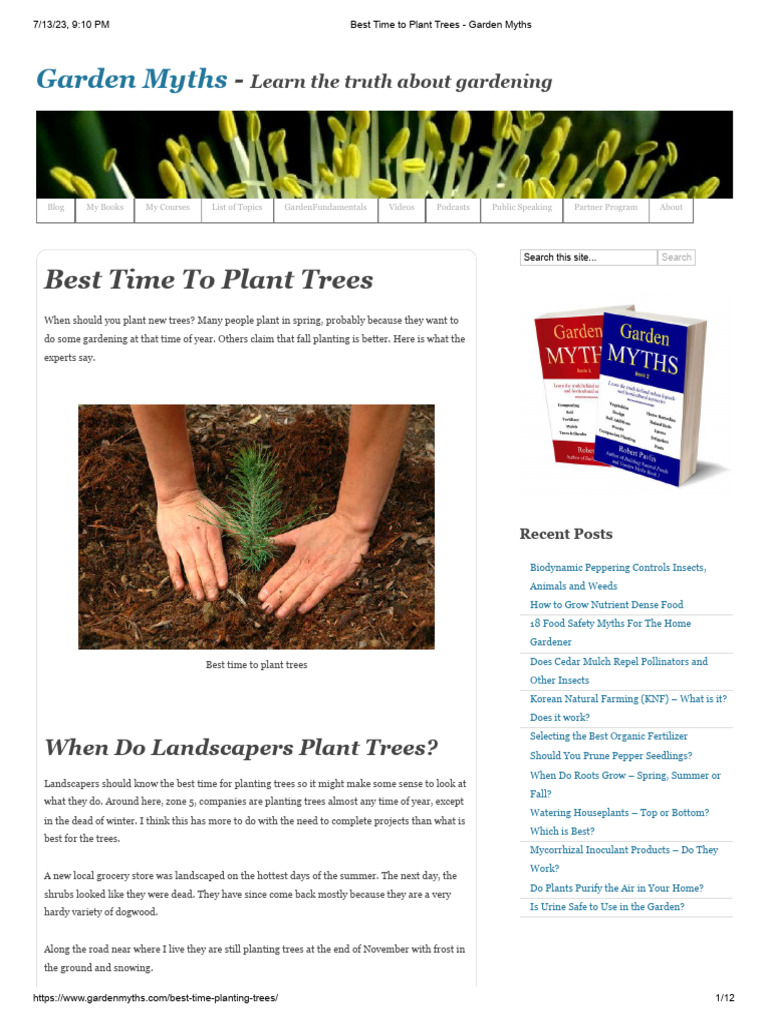 Best Time To Plant Trees - Garden Myths | PDF | Trees | Mulch