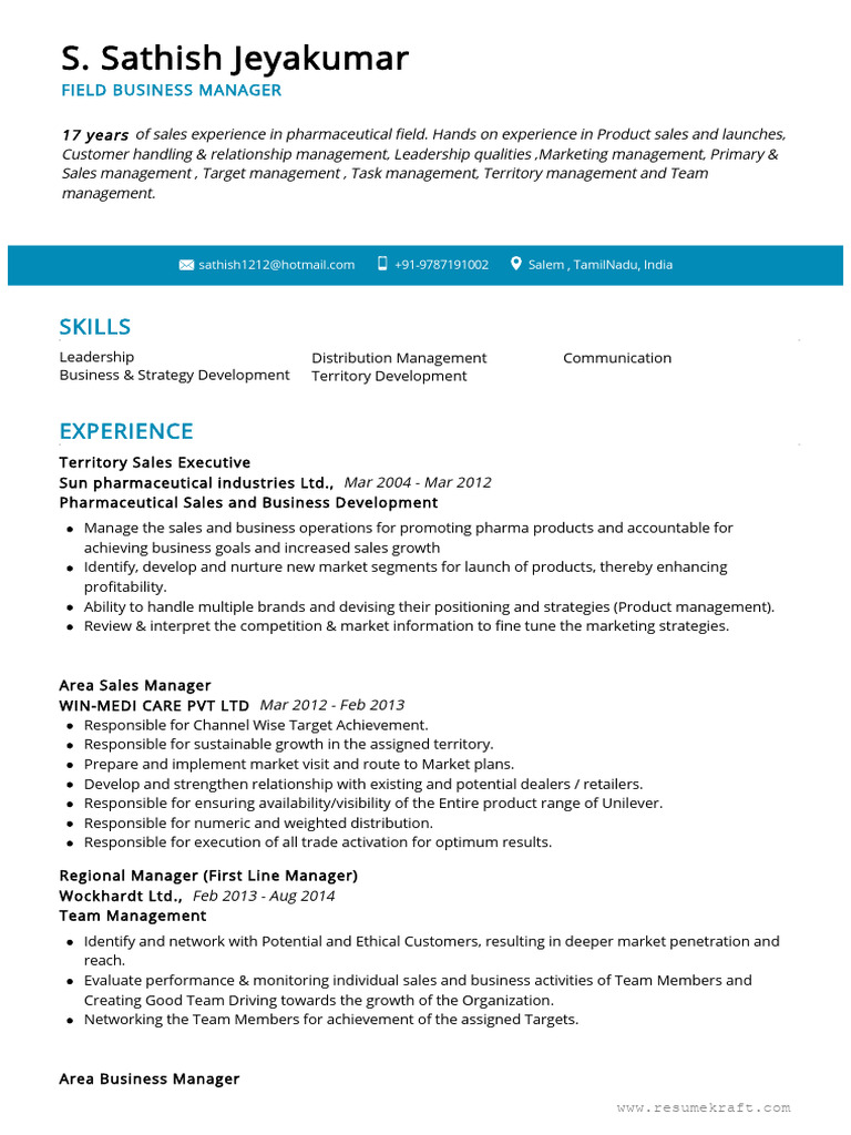 SATHISH.RESUME | PDF | Sales | Marketing