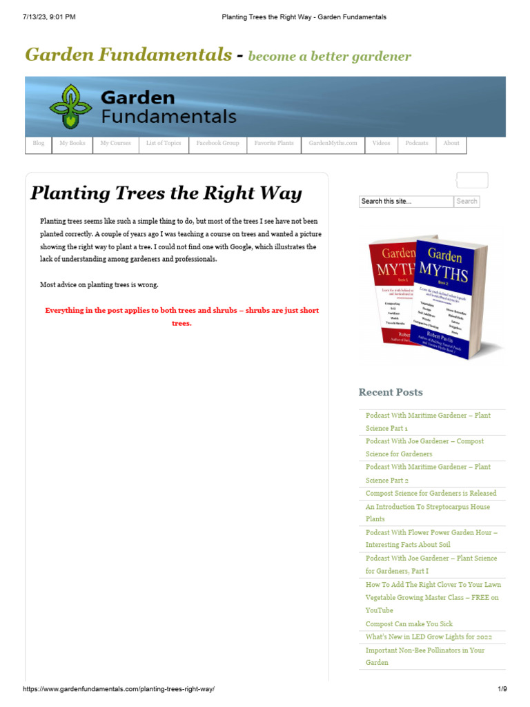 Planting Trees the Right Way - Garden Fundamentals | PDF | Trees | Root