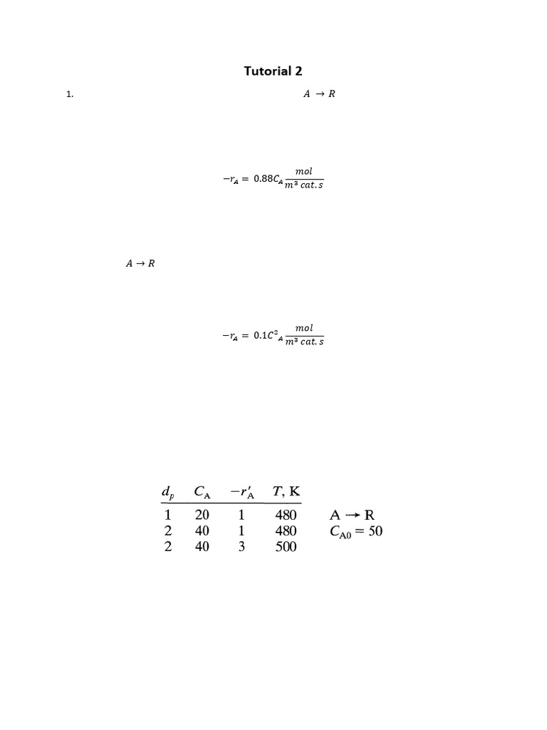 Tutorial 2 RXN | PDF