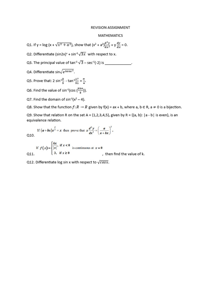 REVISION ASSIGNMENT-UT2 _CLASS12 | PDF