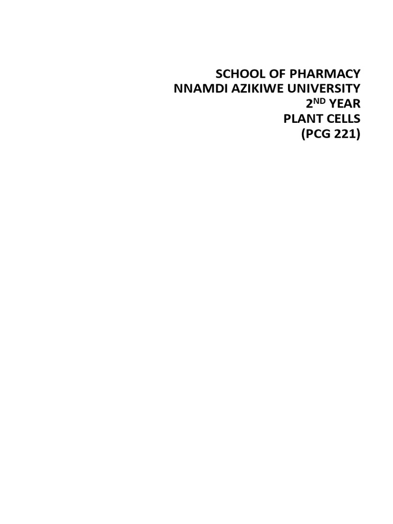 Pcg 221 Plant Cells-1 | PDF | Cytoplasm | Cell Nucleus
