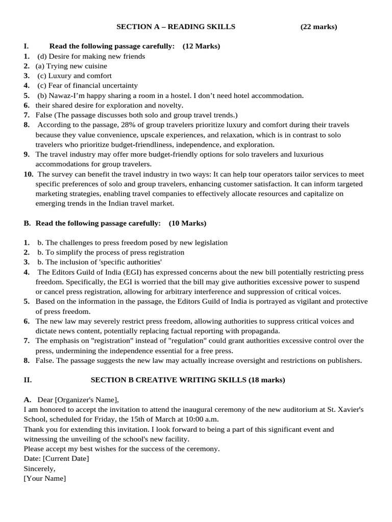 Revision 1 Class 12 Answer Key (05.10.24) | PDF | Social Media ...