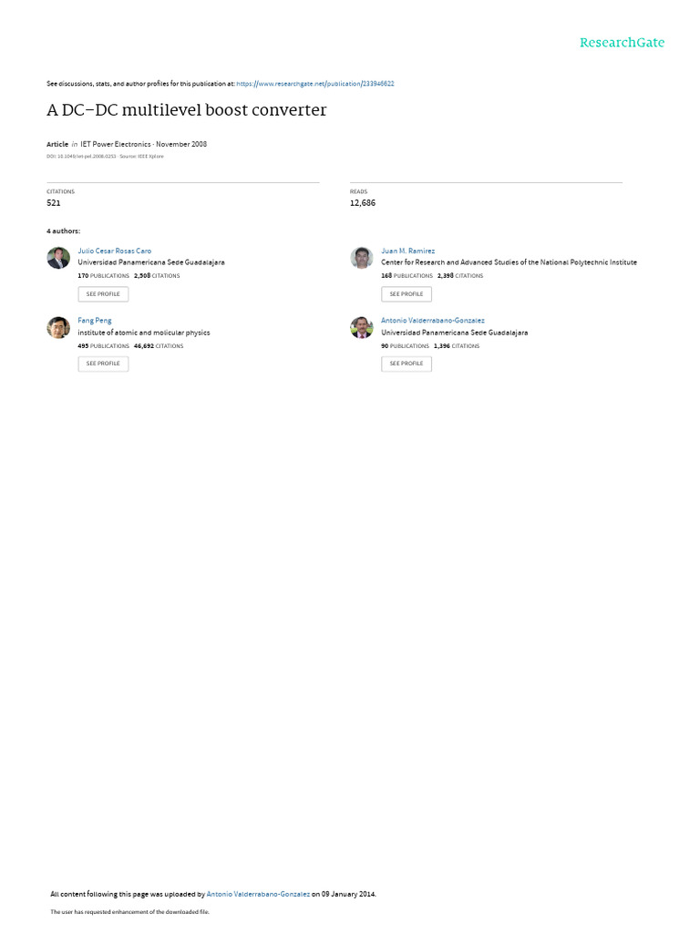 A DC-DC Multilevel Boost Converter | PDF | Power Electronics | Power ...