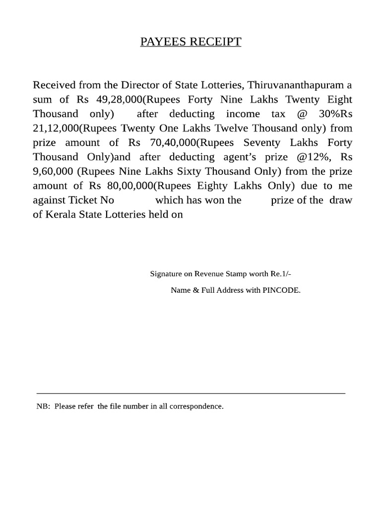 80 Lacs Payee Reciept | PDF