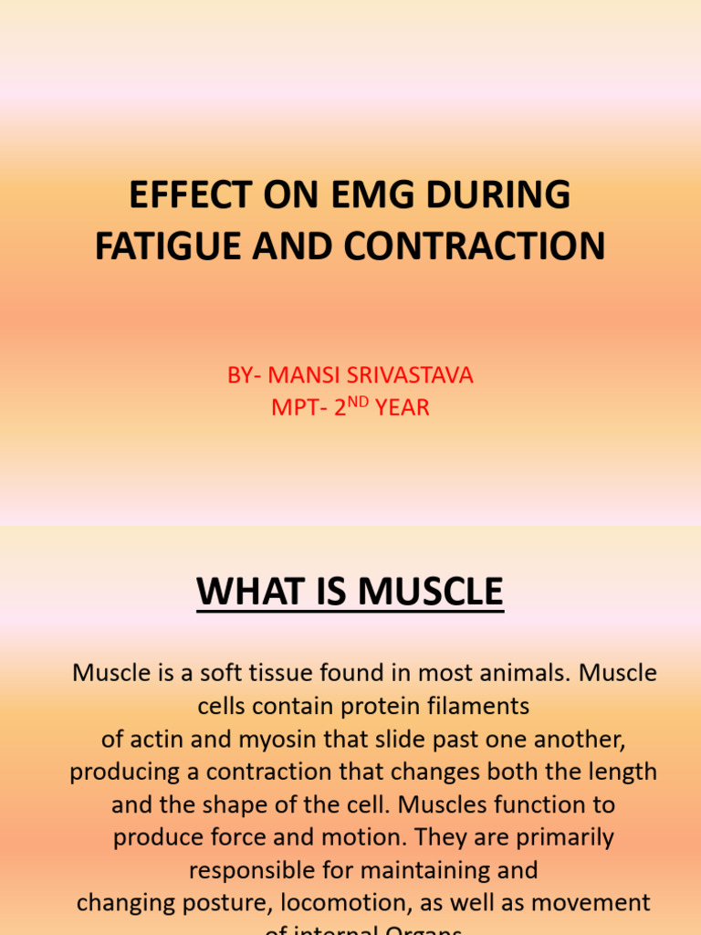 EMG Effects on Muscle Fatigue & Contraction | PDF | Electromyography ...