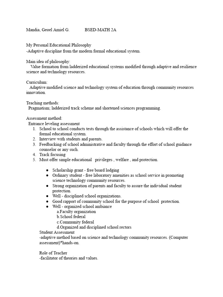 Personal Educ Philo | PDF