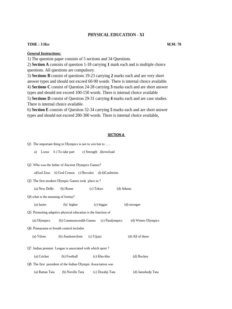 PHY.EDU 11 SET A | PDF | Yoga | Asana