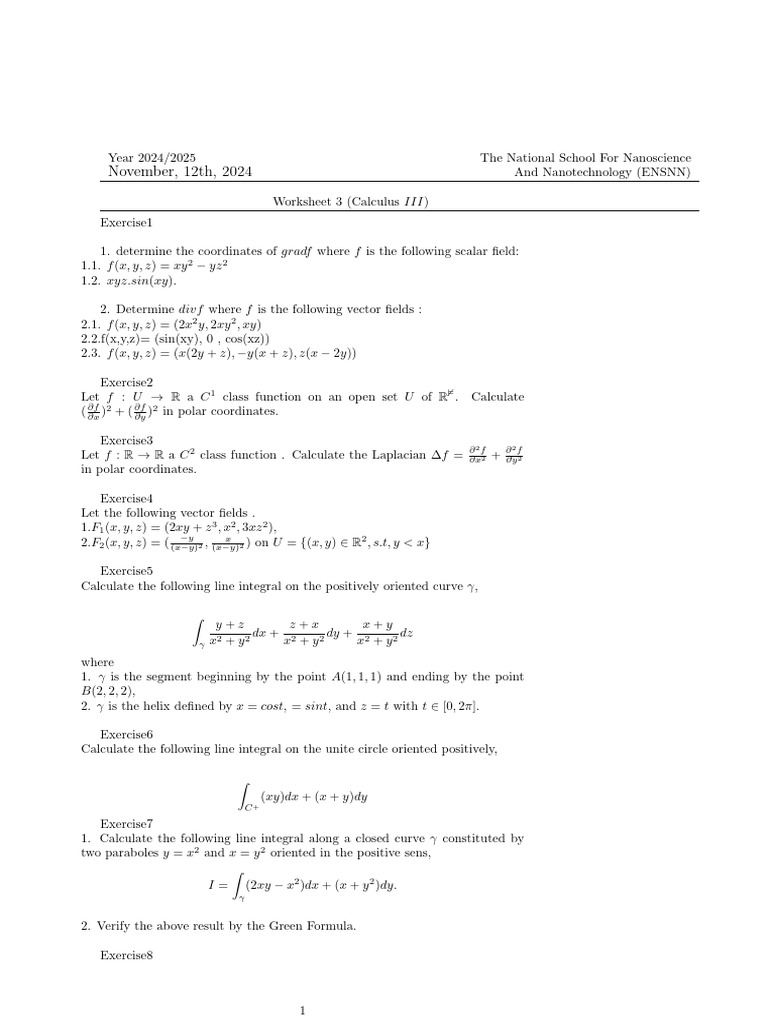 Worksheet 3 | PDF | Abstract Algebra | Calculus