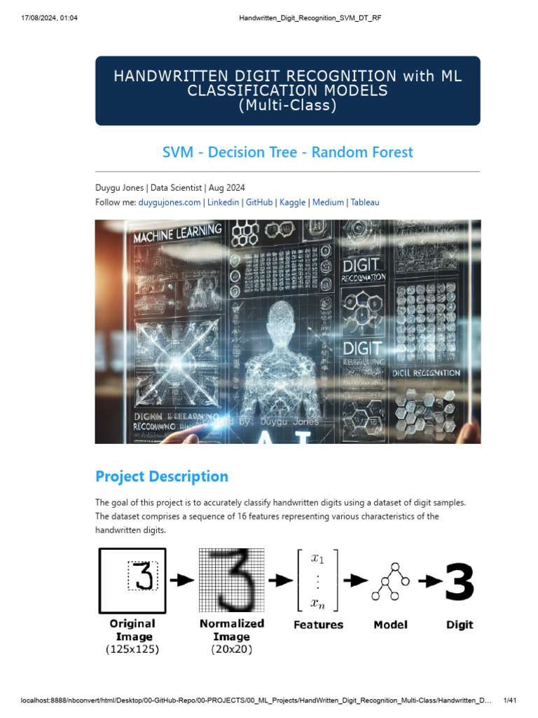 Handwritten Digit Recognition With ML Models | PDF | Machine Learning ...