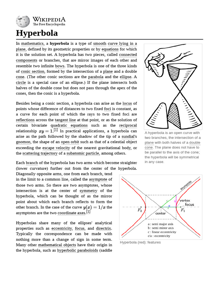 Hyperbola | PDF | Ellipse | Trigonometric Functions