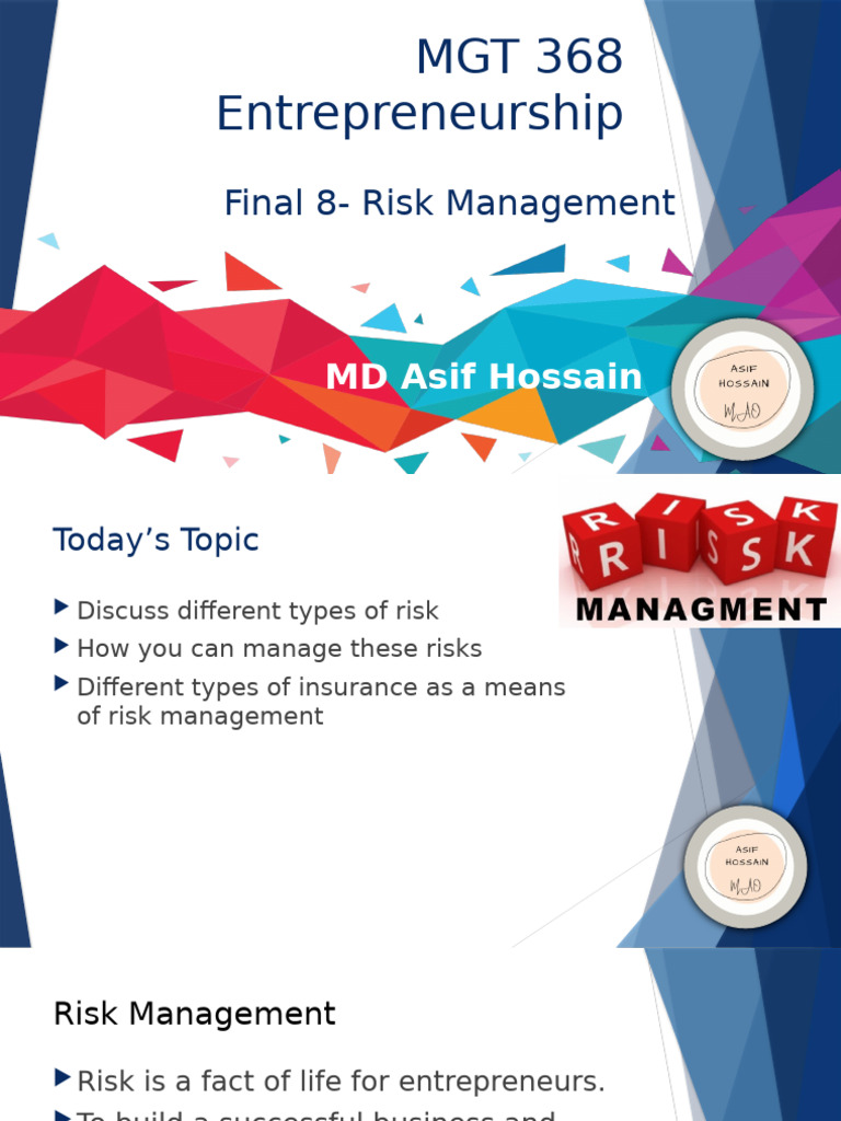 Final 8 - Risk Management | PDF | Insurance | Reinsurance