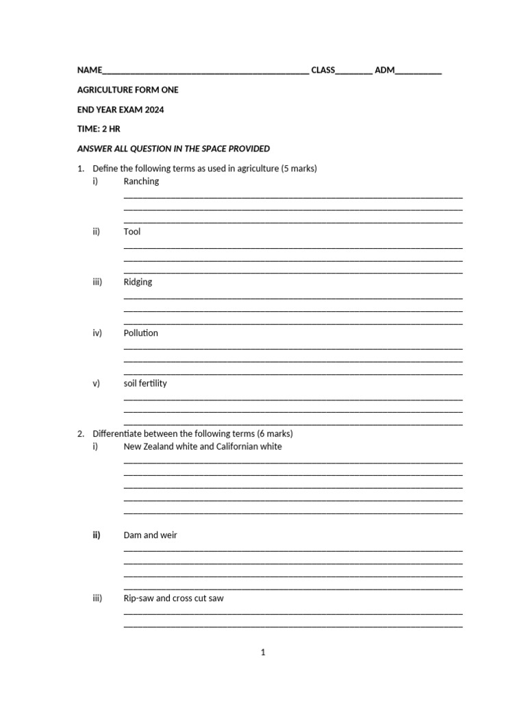 F1 AGR QS | PDF | Farms | Farmer