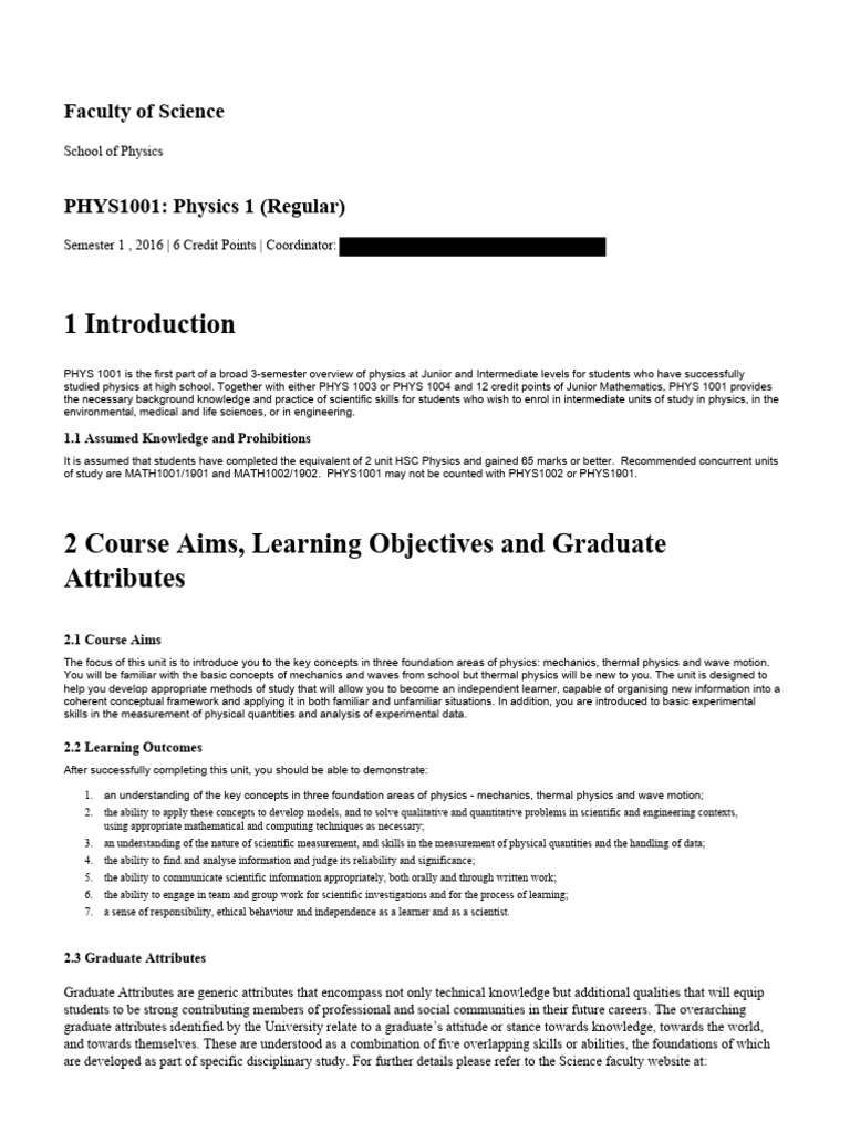 Physics course outline | PDF | Science | Educational Technology