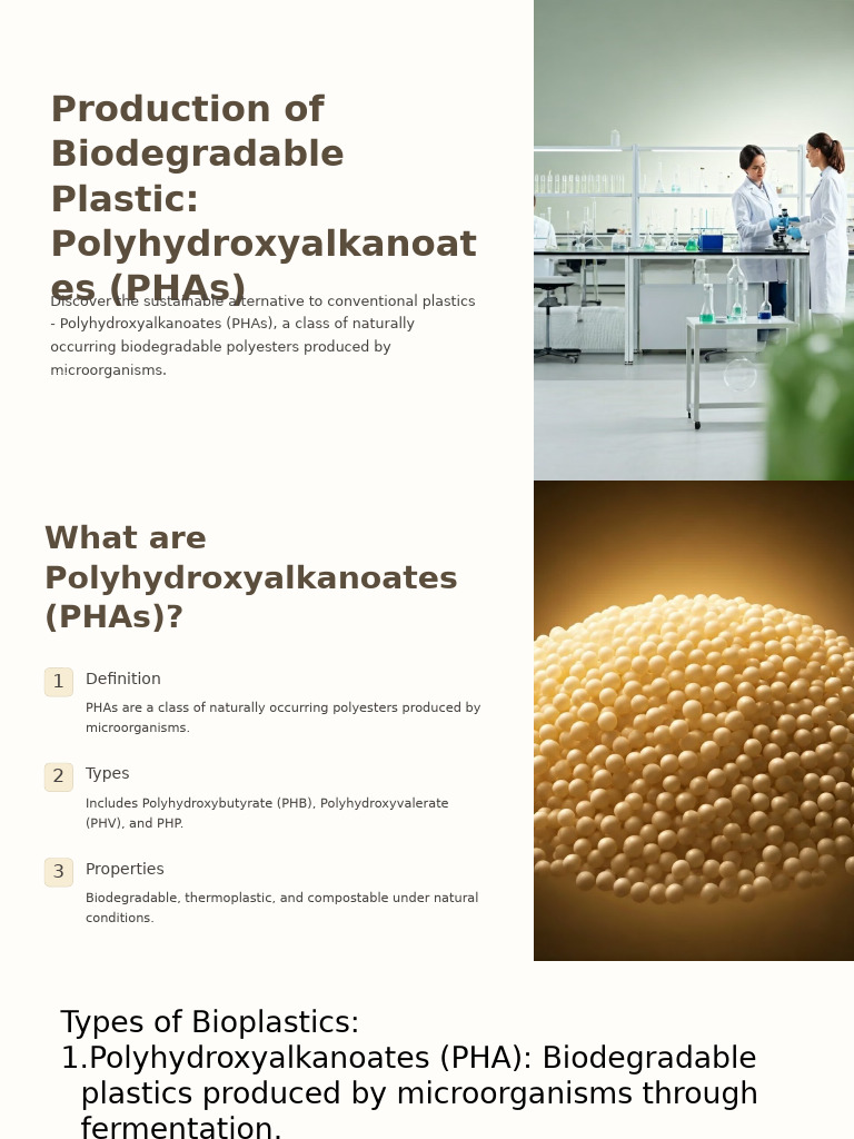 Production of Biodegradable Plastic Polyhydroxyalkanoates PHAs | PDF ...