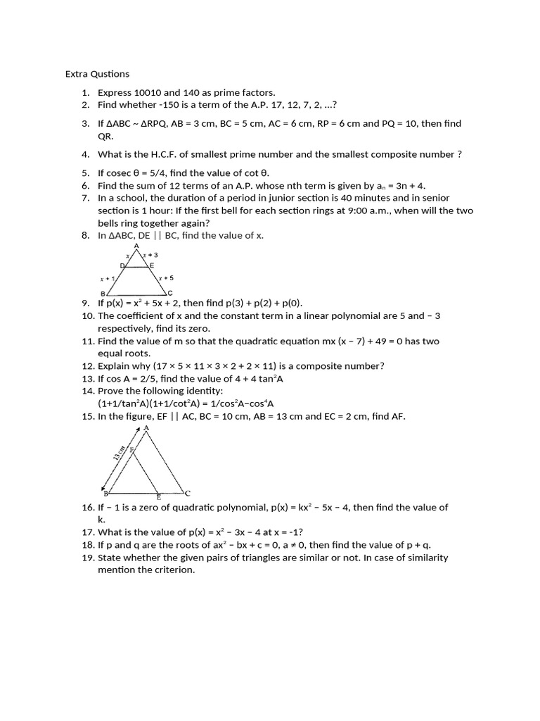 Question Bank Maths | PDF | Polynomial | Prime Number