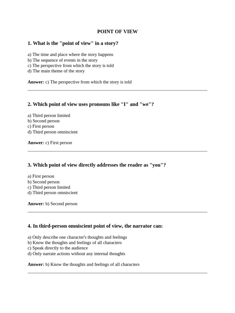 POINT OF VIEW | PDF | Narration