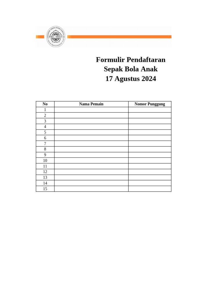 Formulir Lomba | PDF