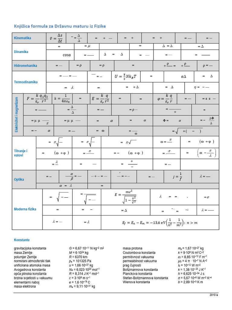 Formule Fizika | PDF