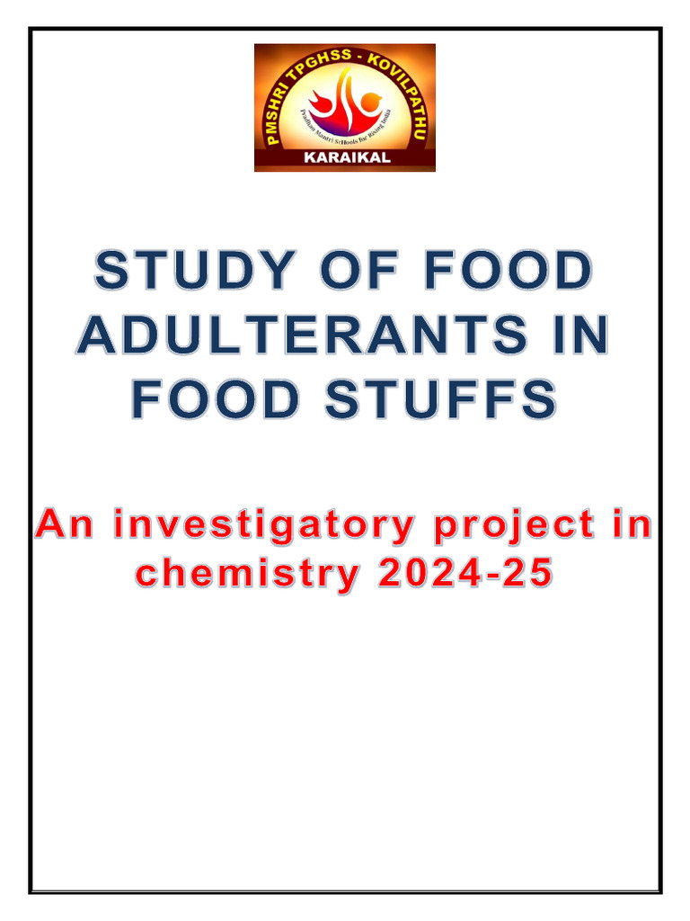 Project 3. Food Adulteration TPGHSS KKL | PDF | Chili Pepper | Chemistry