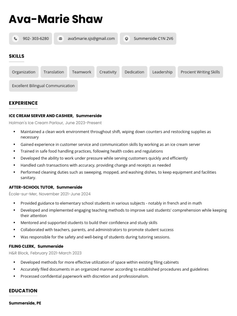 Resume 4 | PDF