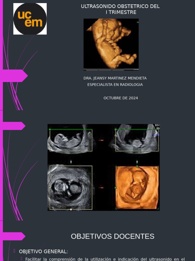 Ultrasonido Obstétrico en el Primer Trimestre | PDF | El embarazo | Feto