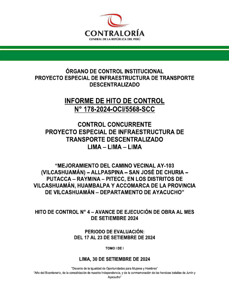 Informe de Hito de Control #178-2024-Oci-5568-Scc | PDF | Informática