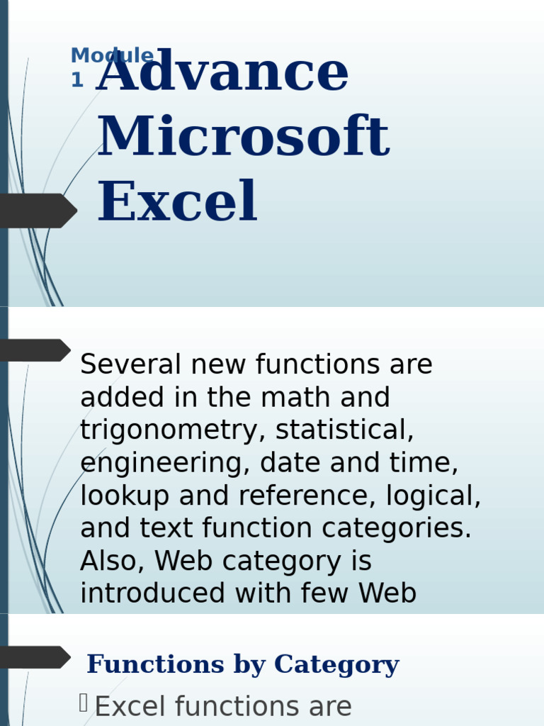 Advance Microsoft Excel | PDF | Trigonometric Functions | Computer Programming