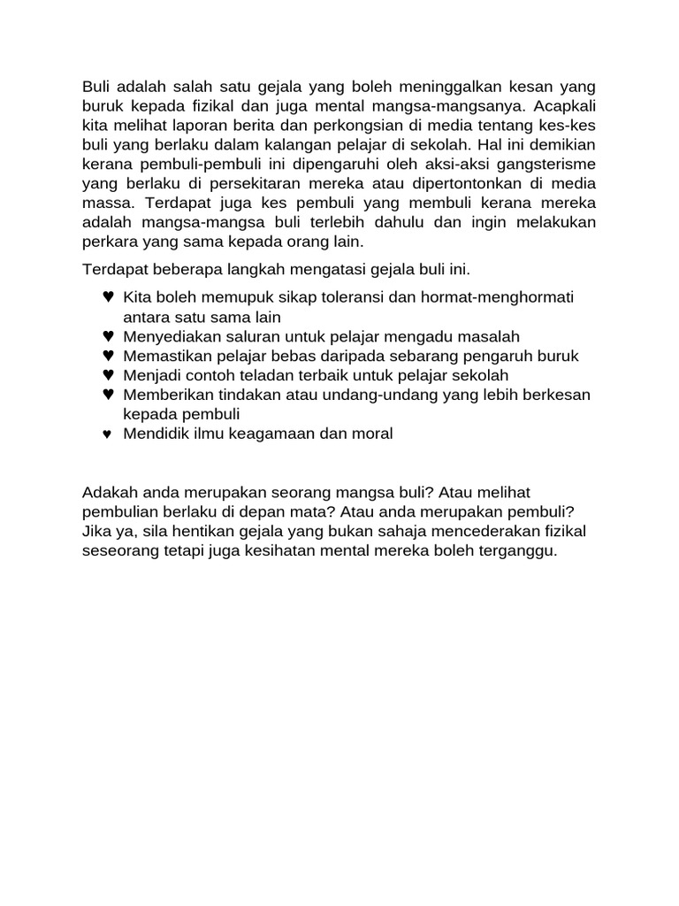 Gejala Buli | PDF