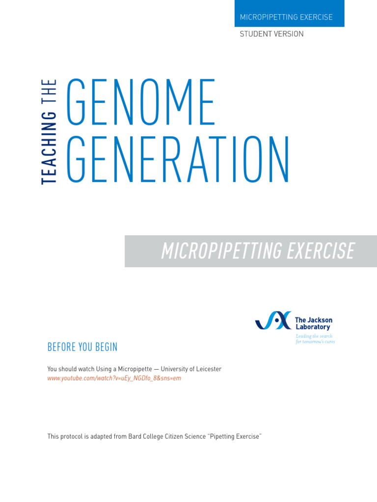 Micropipetting Exercise S | PDF | Volume