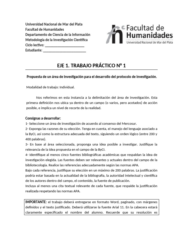 Trabajo Práctico Nro. 1 | PDF