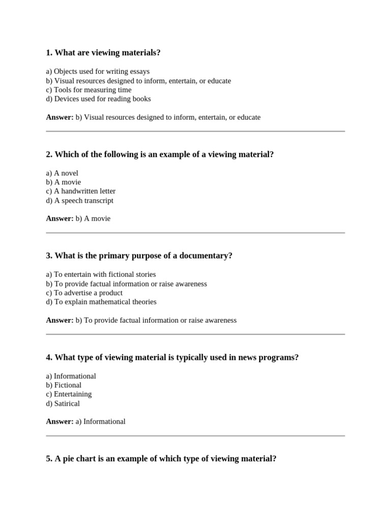 VIEWING MATERIALS | PDF | Graphics | Infographics