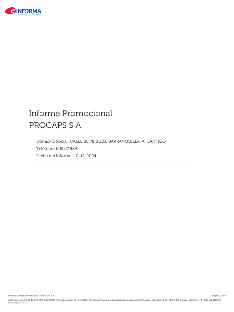 Camara de Comercio Procaps | PDF | Colombia | Business