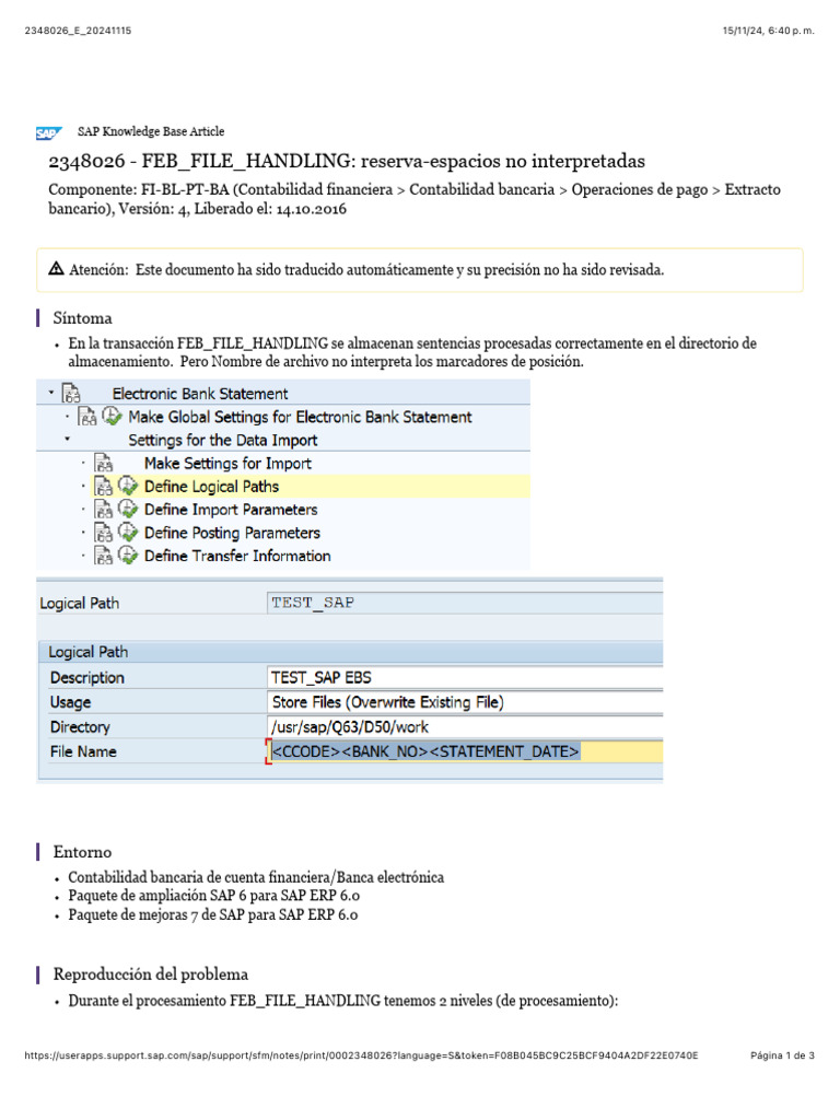 FEB - FILE - HANDLING: Reserva-Espacios No Interpretadas | PDF | Archivo de computadora ...